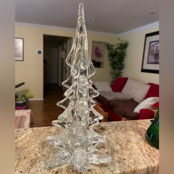 Art | Vintage Silvester Crystal Clear Glass Figurine Christmas Tree ...